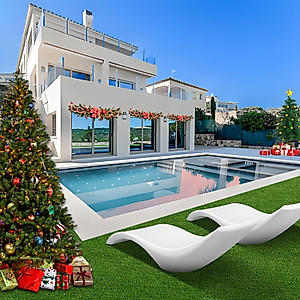 XGC Sun Loungers - Luxury Waterproof Patio Furniture - Support Up to 9" in The Water - Set of 2 in Water Pool Chairs - All Pool Types - White