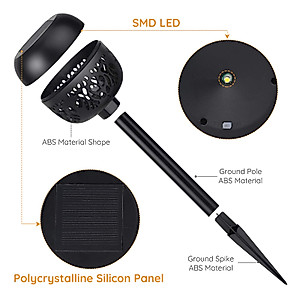 OOWOLF Solar Pathway Lights Outdoor IP65 Waterproof Solar Powered Garden Lights, Long Last Auto On/Off Pathway Decor LED Landscape Lighting for Path Walkway Patio Yard Lawn (4 Pack, Warm-Red Light)