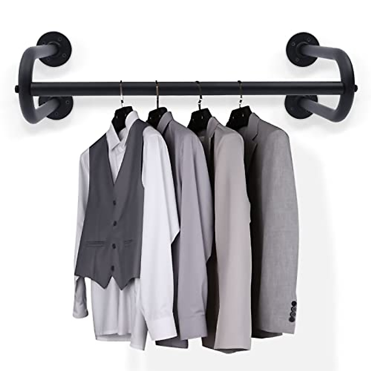 Gdrasuya10 Wall Mounted Garment Rack, 23.62 Inches Industrial Pipe Clothing Rack Vintage Retail Garment Rack Metal Display Rack Closet Storage Clothes Organizer