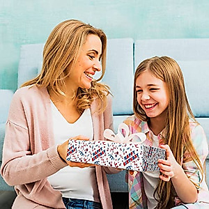 ZINTBIAL Birthday Wrapping Paper for Kids Adults - Gift Wrap with American Theme Stars, Stripes, Chevron and "Happy Birthday" Design - 20 x 29 Inches per Sheet (8 Sheets 33 sq. ft.) Recyclable, Easy to Store, Not Rolled