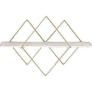 Admired By Nature Geometric Floating Wall Mounted, Wood Storage Shelf Handmade ABN5E126-NTRL