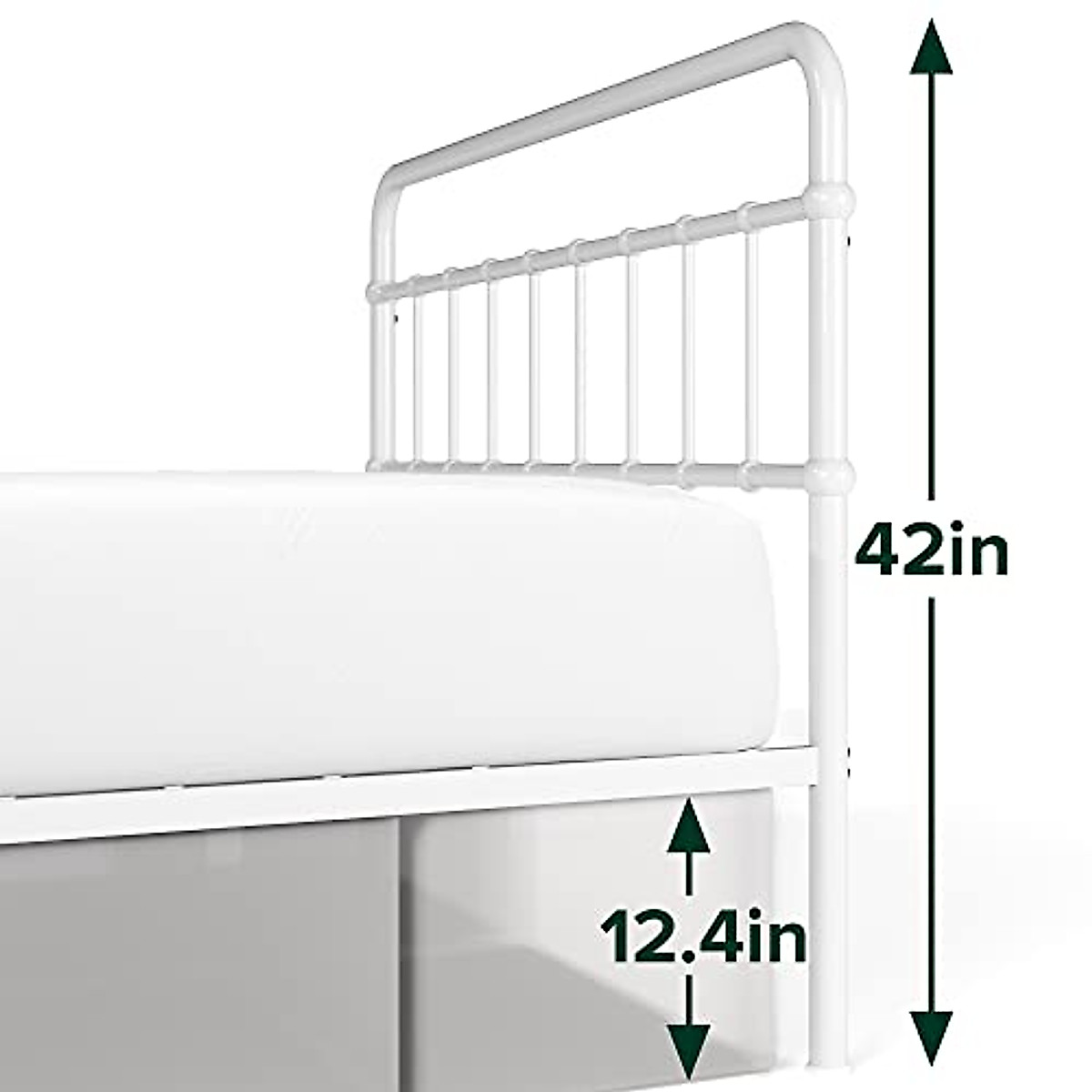 ZINUS Florence Metal Platform Bed Frame / Mattress Foundation / No Box Spring Needed / Easy Assembly, White, Full