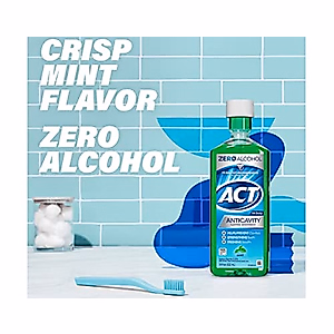 ACT Anticavity Fluoride Mouthwash, Mint, Alcohol Free, 18-Ounce Bottle (Pack of 3)