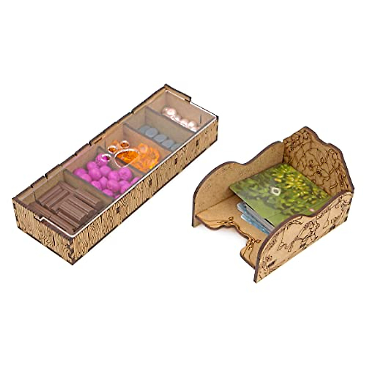 TowerRex Storage Organizer for Everdell and Expansions - Storage for Everdell - Organizer Kit Token Box Card Insert