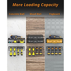 Power Tool Organizer, Garage Tool Organizers and Storage, Wall Mount Style for Power Tool Drill as Heavy Duty Tool Shelf & Tool Rack, Removable Design,Suitable for Garage, Workshop and Warehouse