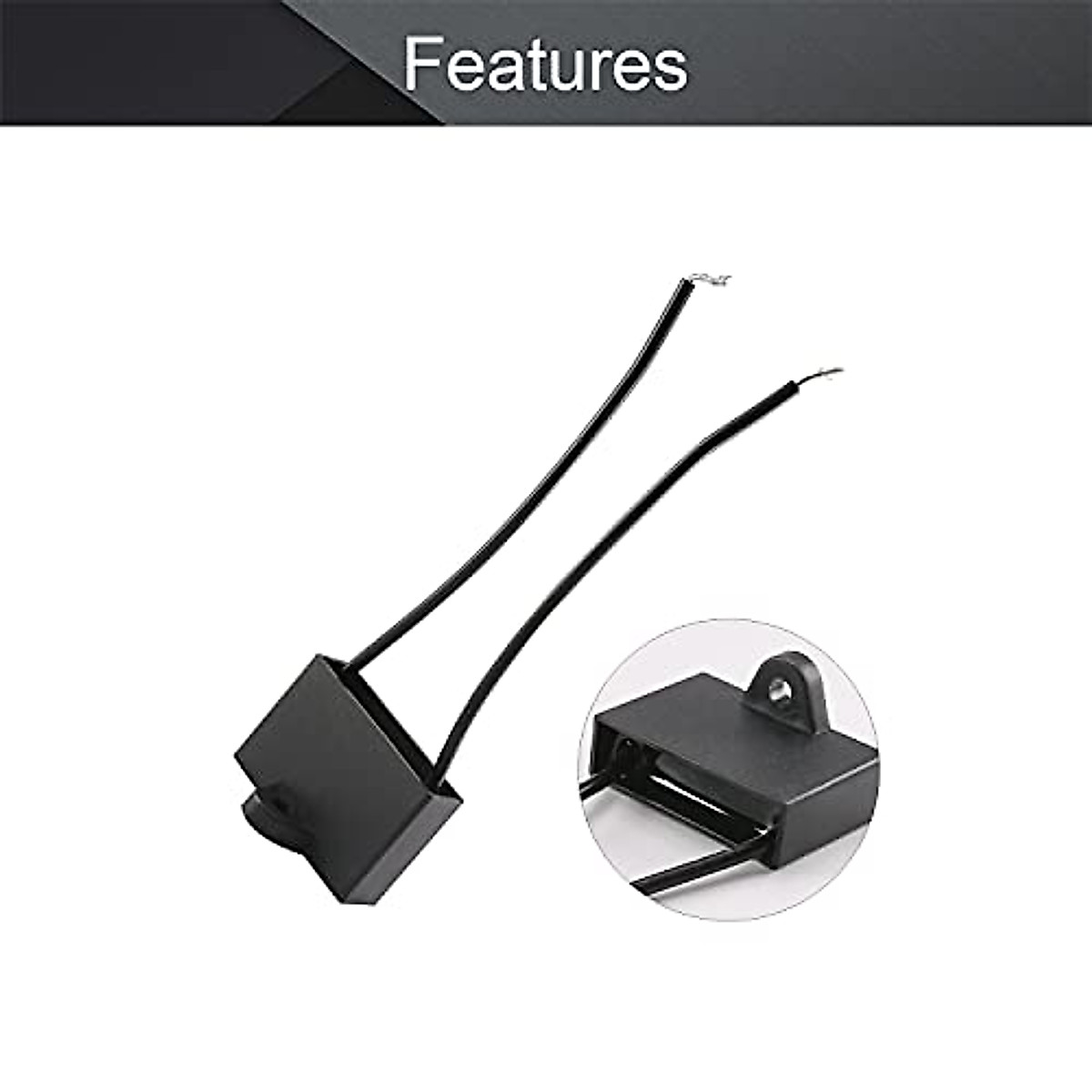 Fielect 2pcs CBB61 Run Capacitor 450V AC 1uF 2 Wires Metallized Polypropylene Film Capacitors for Ceiling Fan