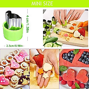 Crethinkaty Sandwich Cutter Set - 4 Pieces Sandwich Cutters Set Dinosaur&Unicorn&Star Shapes 10 Pieces Fruit Shape Cutters Vegetable Cutter Set Mini Animal Cookie Cutter Fruit Stamps Mold.