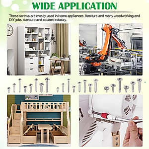 Keadic 325 Pcs 304 Stainless Steel #6#8#10 Self Tapping Screws Assortment Set Contains Round Head & Philips Flat Head & Wafer Head Self Drilling Screw Sheet Metal Screws