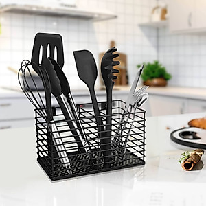 pelreame,kitchen utensil holder,utensil holder,kitchen utensil organizer,utensil organizer,cooking utensil holder,utensil holder for kitchen counter,utensil caddy,black utensil holder,Wall mountable