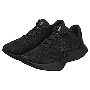 Nike Men's React Infinity Run Flyknit 3 Running Shoes, Black/Black-Black, 11 M US