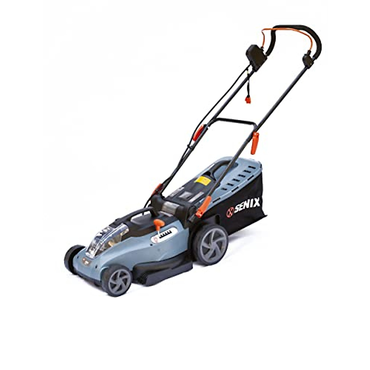 SENIX Electric Lawn Mower, 17-Inch, 58V Max* Cordless Lawn Mower with Brushless Motor, 6-Position Height Adjustment, 2.5Ah Lithium Ion Battery and Charger Included, LPPX5-M, Blue