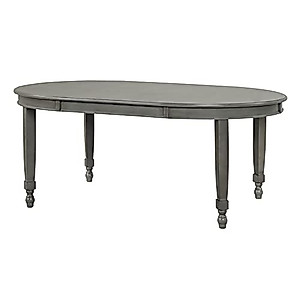 Liveasy Furniture Dining Room Table Set for 6, Kitchen Oval Table with Bench and Chairs Set (Set of 6) Dinette Table with Chairs and Bench (Oval Grey)