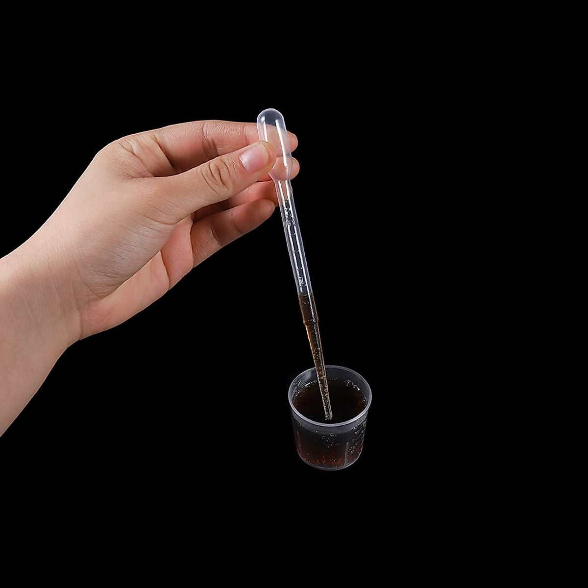 AGCFABS 20-200Pcs 0.2-3ML Plastic Disposable Pipettes Squeeze Transfer Pipettes Dropper for Silicone Mold UV Epoxy Resin Jewelry Making (100pcs, 0.2ml)