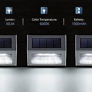 Outdoor Solar Lights for Deck 16 Pack JACKYLED Solar Deck Lights Stainless Steel Solar Lights Outdoor Waterproof Dust to Dawn Solar Outdoor Lights for Fences Steps Path Patio Walkway Garden Cool White