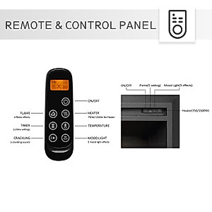 LegendFlame Carl 28" W Electric Fireplace Insert (EF262), Fireplace Heater 750/1500W, Fire Crackling Sound, Remote Control