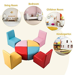 KINBOR BABY Flexible Seating Set for Toddlers and Kids, Children's Colorful Sofa Chair for Classroom Kindergarten Library 8 PCs Toddlers Soft Foam Set