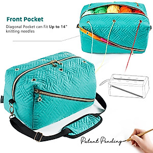 MYBAGZING Crochet Bag Organizer - Knitting Bag - Yarn Storage Organizer - Yarn Bag for Crocheting - Yarn Holder for Crochet Accessories, Knitting Needles, Crochet Hooks, Crocheting & Knitting Gifts,