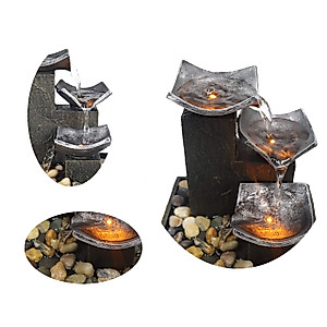 Warm Garden Relaxation Fountain Indoor Fountain Metal Like Fountains Fountain for Interior Decoration Tabletop Fountains