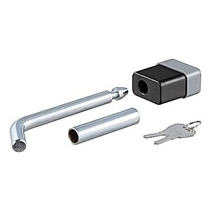 CURT 23024 Trailer Hitch Lock, 1/2-Inch Pin Diameter, 5/8-Inch Adapter, Fits 1-1/4 or 2-Inch Receiver