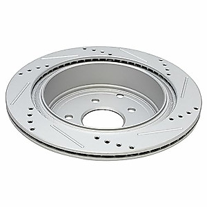 VIRAZE 2pcs Disc Brake Rotor Set Rear Left Driver and Right Passenger Side Coated Cast Iron Performance Drilled and Slotted 2882970058