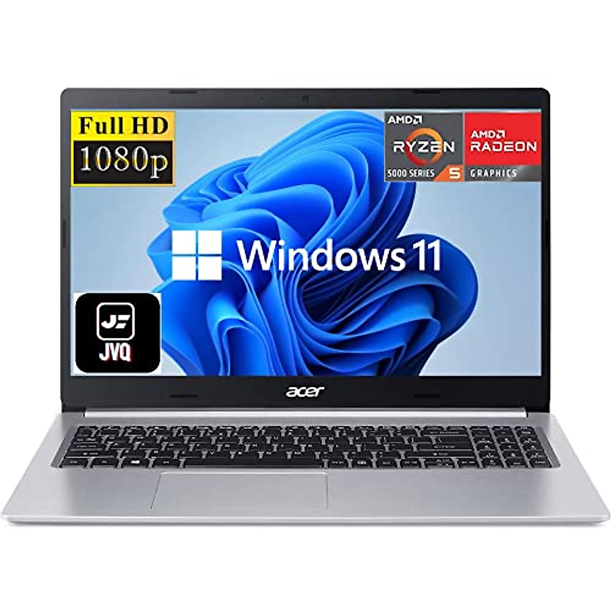 Newest Acer Aspire 5 Slim 15.6" FHD IPS Laptop, AMD 6-Core Ryzen 5 5500U(Up to 4GHz,Beat i7-1165g7), 8GB DDR4 RAM, 128GB SSD+500GB HDD, WiFi 6, Webcam, Backlit Keyboard, USB-C, HDMI, Windows 11+JVQ MP