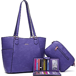 Tote Handbags for Women Purse and Wallet Set Large Shoulder Bags Crossbody Purses Satchel Purple