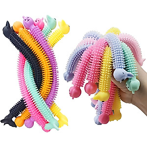 24 Pack Sensory Toys Pack Halloween Pumpkin and Bat Stretchy Strings for Kids Students Stress Relief and Anti-Anxiety Toys Assortment Halloween Party Favors