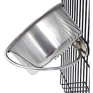 Bird Water Bowl Stainless Steel Bird Feeder for Cockatiel Conure Parakeet Chinchilla 10 Ounce