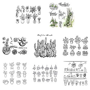 Flower Pot Silicone Clear Stamps for Card Making Scrapbooking Embossing DIY Craft Album Decoration Rubber Seal Stamps Silicone Stamps