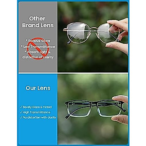 GUDVUE Blue Light Glasses for Men Rectangle Computer Glasses Gaming Eyeglasses, Black/Crystal PRO