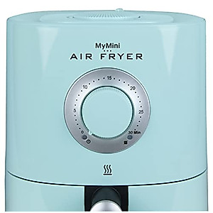 Nostalgia Personal Air Fryer 1-Quart, Compact Space Saving, Adjustable 30 Minute Timer and Temperature Up To 400℉, Non-Stick Dishwasher Safe Basket, Portion Control, Aqua