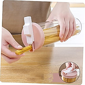 Housoutil 2pcs Italian Pasta Spaghetti Pasta Containers for Pantry Tall Fettucine Pasta Noodles Airtight Pasta Containers Pasta Storage Containers Pasta Storage Tin Round Dry Food