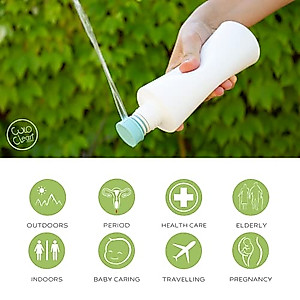 CuloClean Portable Bidet for Toilet or Travel (Aquamarine). Peri Bottle for Men and Women. Handheld Spray. Bath Essentials (CuloClean + Bottle, 1pcs Aquamarine)