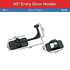 RV Designer Collection E278 Entry Door Holder 90 Degree Blk, Black