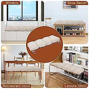 Focuprodu Bench Cushions. Non-Slip Pile Bench Cushion for Indoor and Outdoor in Multiple Scenarios.45x18 Inch Bench Cushion Ideal Cushion for Benches, Sofas and Raised Windows. (45x18x4, Beige)