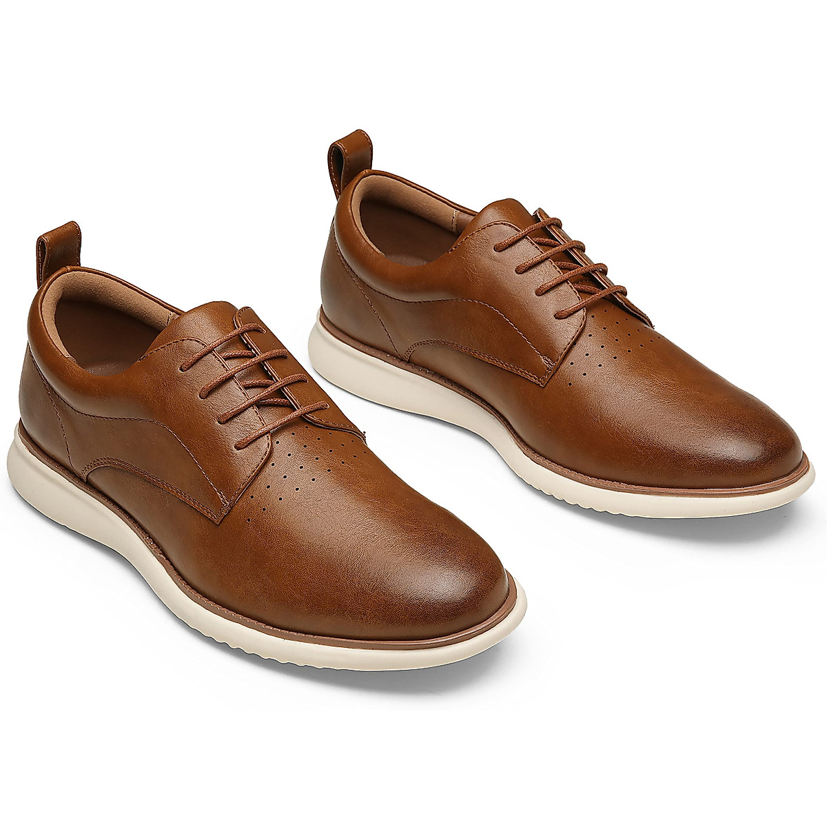 Jousen Men's Brown AMY9006 Dress Shoes, Size 10.5, Oxford, Classic Retro Style, Comfortable and Breathable