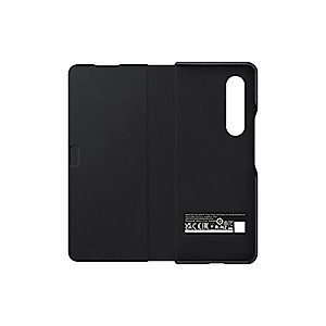 SAMSUNG Galaxy Z Fold 3 Flip Phone Case, Leather Protective Cover with Stand, Heavy Duty, Shockproof Smartphone Protector, US Version, Black,EF-FF926LBEGUS