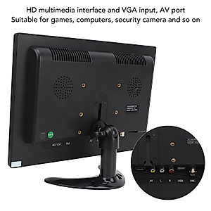 Acouto 12 Inch TFT LCD Monitor 16:10 1280x800 720P 1080P VGA HD Multimedia AV BNC USB DC Input Portable HD Color Display with Speaker Remote Control 100‑240V