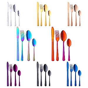 BuyGo Silverware Set, 32-Piece Flatware Set for 8 Stainless Steel Dinnerware Set Cutlery Tableware, Include Dinner Knife/Fork/Spoon/Teaspoon, Dishwasher Safe