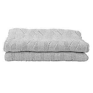 Lightweight Cooling Summer Throw Blanket, 100% Bamboo Fiber Made, Silky-Soft Smooth Knit Throws for Sofa/Bed/Travel, 47”X70”