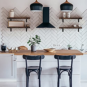 HXSWY Rustic Wood Floating Shelves for Wall Decor Farmhouse Wooden Wall Shelf for Bathroom Kitchen Bedroom Living Room Set of 4 Dark Brown