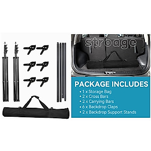 8.5 X 10FT/2.6 X 3M Background Stand Support System Kit with Carrying Case for Clamps and Canvas,for Photo Video Shooting