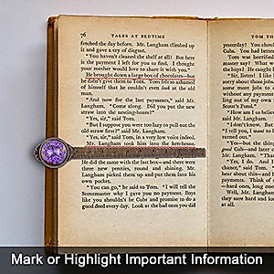 Wisdompro 2 Pcs Metal Bookmark, Retro Vintage Bronze Book Mark Ruler with Dried Flower, Packaged in a Gift Box - an Ideal Gift for Kids, Students, Teachers, Book Lovers - Blue & Purple