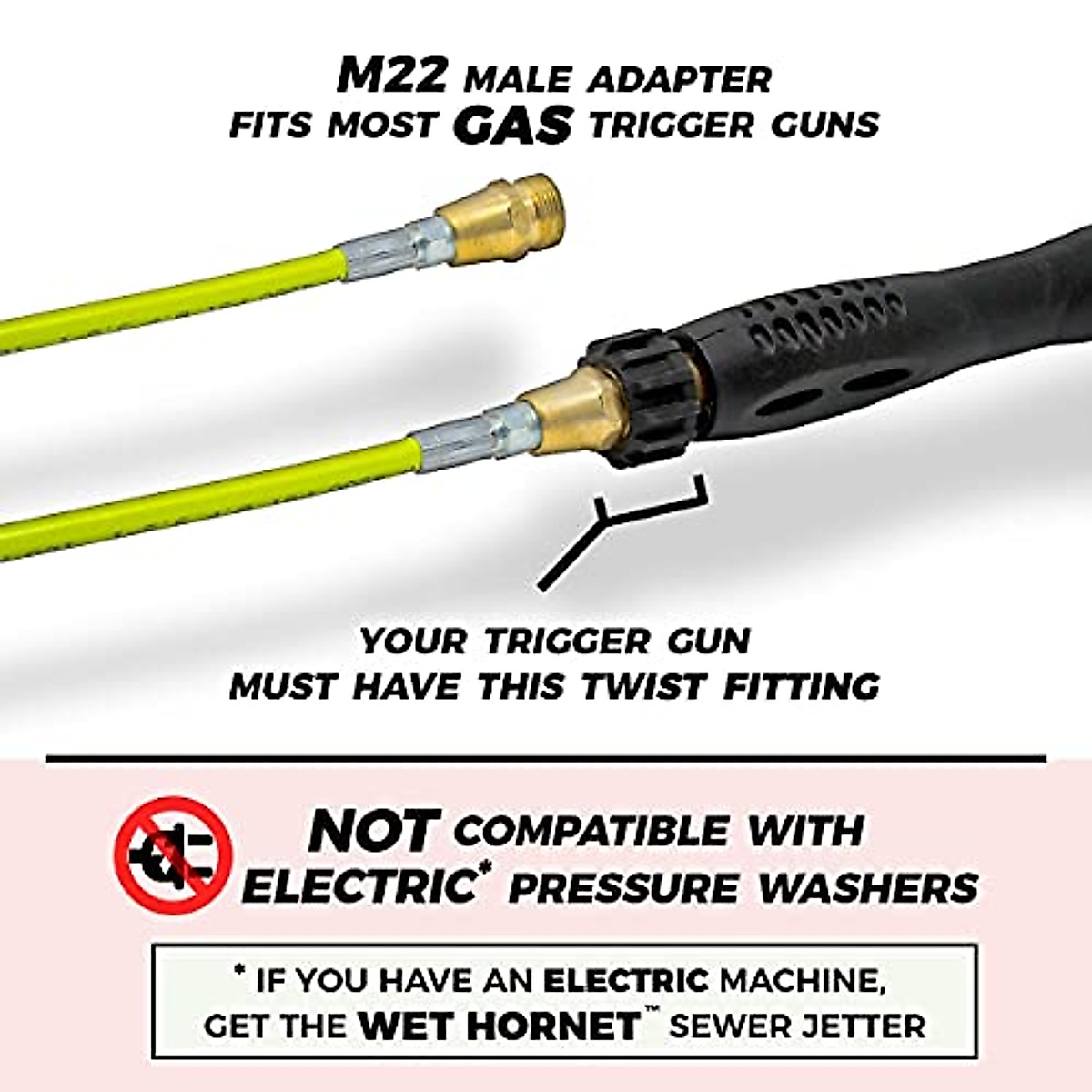 Sewer Jetter - 50 FT JetSnake Drain Cleaner for Your Gas Pressure Washer