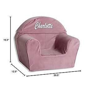 Personalized Toddler Chair With Name - Comfy Reading Chair For Kids with Removable Cover- Lightweight Baby Chair (Pink)