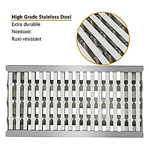 Plowo 18 5/8" Stainless Steel Grill Heat Plates Replacement for BGB48-BQRL, BGB48-BQRN, 48DBQAR, 48DBQR, 48EBQAR, BGA27-BQ, BGA27-BQR, BGA36-BQARL, BGA36-BQARN, Ceramic Rod Complete DCS Radiant Tray