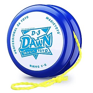 Responsive Yoyo D3 Looping Yoyo for Kids, Durable Professional Plastic Yo yo for Beginners, Looping Yo-yo for 2A Thick with Extra 2 Yoyo Strings + 2 Spacers ( Blue White)