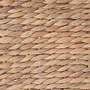 Villacera 12-Inch Square Handmade Wicker Storage Bin Foldable Basket made of Water Hyacinth | Set of 2