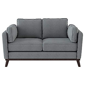 Lexicon Averi Textured Fabric Love Seat, 62" W, Gray