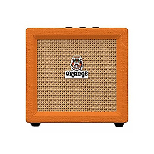 Orange Crush Amp Mini 3W Analogue Combo Battery Powered Amp Bundle with AC Power Adapter, 9V Battery & Polishing Cloth - Electric Bass Guitar Amp, Portable Practice Amp, Mini Speaker Amplifier